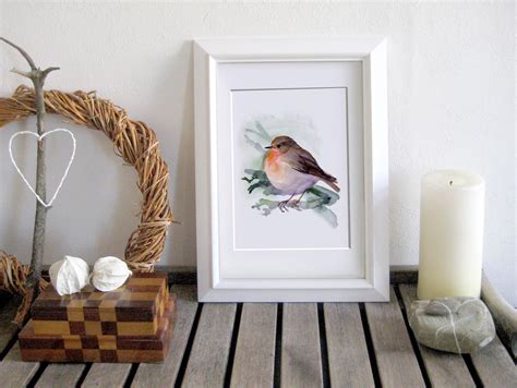 Red Robin Print Robin Painting Bird Giclee Print Watercolor Etsy
