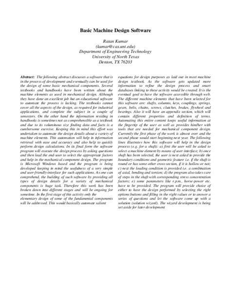 Pdf Basic Machine Design Software