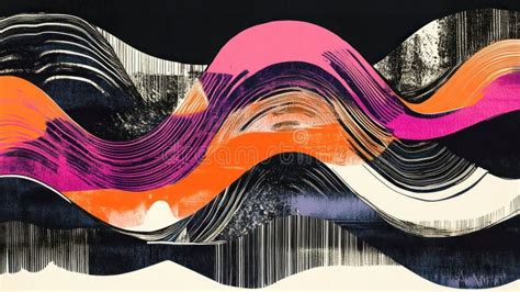 Abstract Waves In Vibrant Colors Create A Dynamic Visual Rhythm Stock Illustration