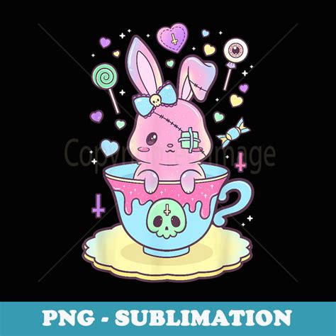 Kawaii Pastel Goth Cute Creepy Rabbit Sublimation Digital Inspire Uplift