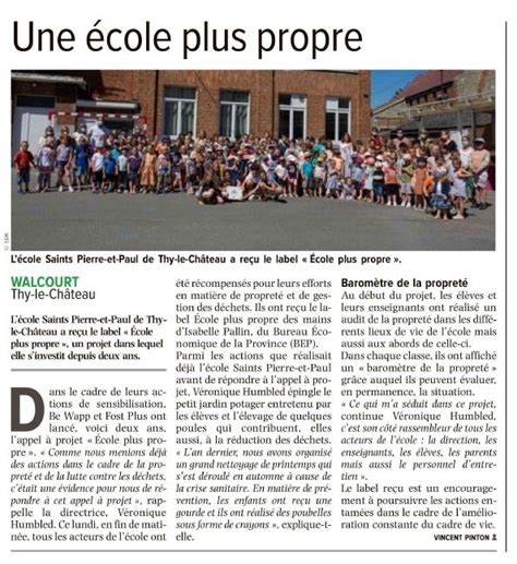 Une école Plus Propre Be Wapp