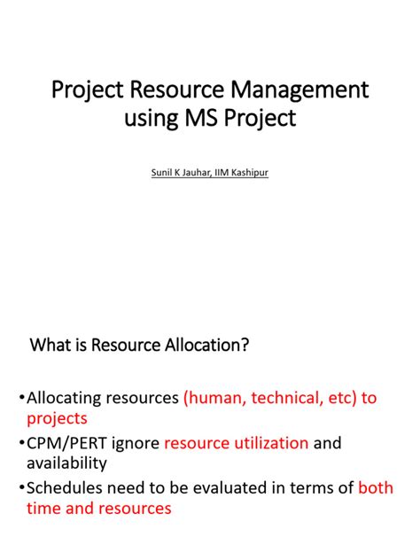 5 module 8 9 session 17 18 project resource management using ms