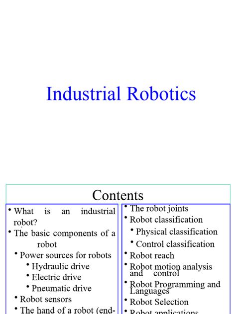 Ls06a Industrial Robotics Intro Pdf Robot Robotics