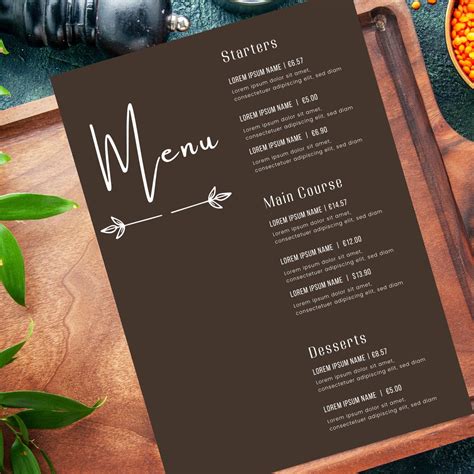 Minimal Restaurant Menu Canva Template Editable Restaurant Menu Template Minimalistic Menu