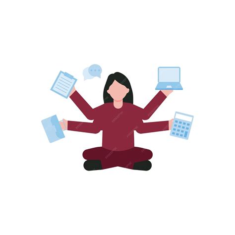 Premium Vector The Girl Is Multitasking