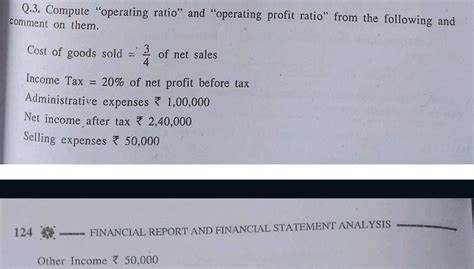 Q3 Compute Operating Ratio And Operating StudyX