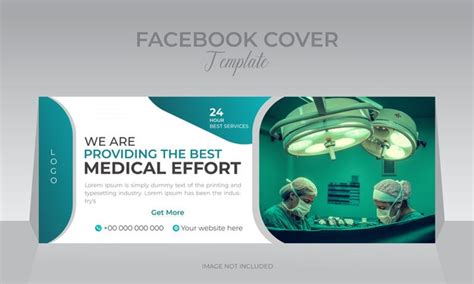 병원 및 의사 승진을 위한 의료 의료 소셜 미디어 표지 템플릿 프리미엄 벡터