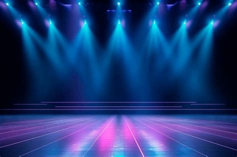 Premium Ai Image Emty Stage With Spotlights Presentation Concept Generative Ai