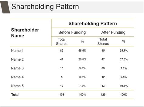 Shareholding Pattern Template 1 Ppt PowerPoint Presentation Deck