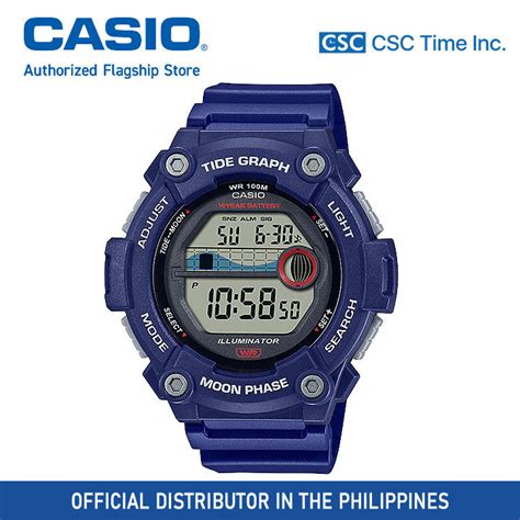 Casio WS H AVDF Blue Resin Strap Meter Tide Graph Year Battery Digital Watch