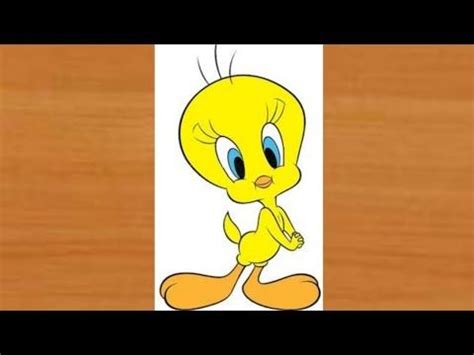 How To Draw Tweety Bird Step By Step Tutorial Simple Art With Rose Tweety Drawing Tweety