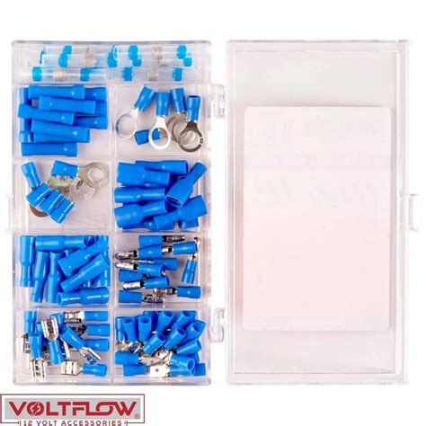 Voltflow Terminal Kit Blue 90p Electrical Terminal And Crimping Kit 90