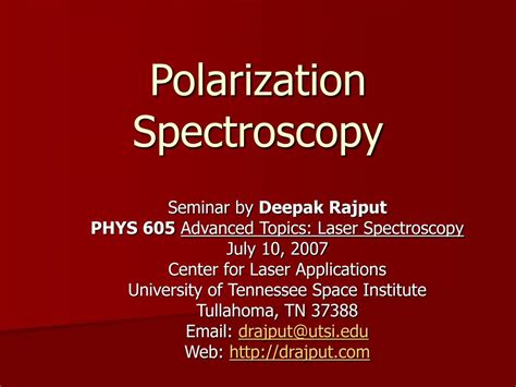 Ppt Polarization Spectroscopy Powerpoint Presentation Free Download Id 840271