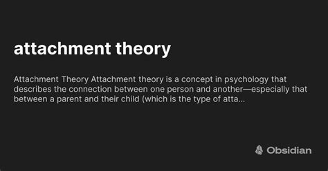 Attachment Theory Obsidian Publish