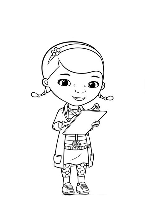Desenho De Doutora Brinquedos Atendendo Pacientes Para Colorir
