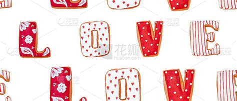 爱文字无缝图案库存照片