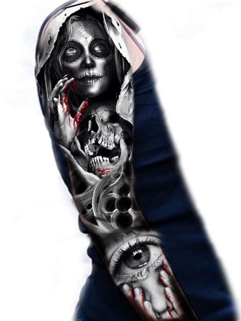 Sugar Skull Sleeve Tattoos For Women