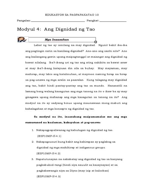 Grade 10 Esp Module Quarter 1 Weeks 7 And 8 Slm Pdf