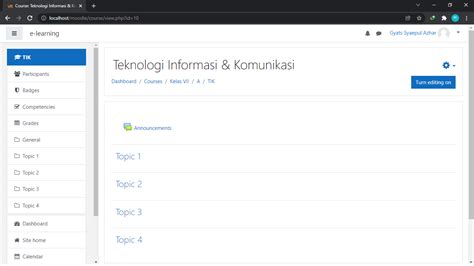 Membuat Kelas Dan Mata Pelajaran Di Moodle Lms Neicy Techno