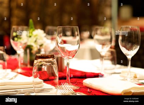 Wedding Dinner Banquet Table Set Up Stock Photo Alamy