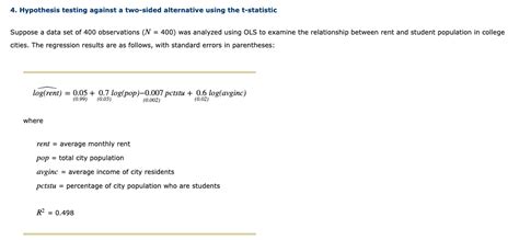 Solved 4 Hypothesis Testing Against A Two Sided Alternative