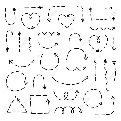 Set Of Dotted Marker Arrows Eps10 Sketch Arrow Vector Eps10 Sketch