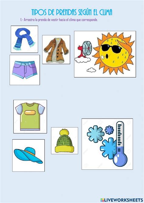 El Clima Ropa O Vestimenta Interactive Worksheet Live 47 Off