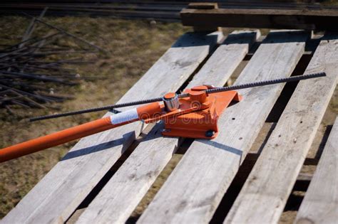 How To Tie Rebar Manual Reinforcement Of The Foundation Grid Stock
