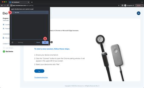 Pair An Eko Device With Web Pairing On The Eko Dashboard Eko SENSORA