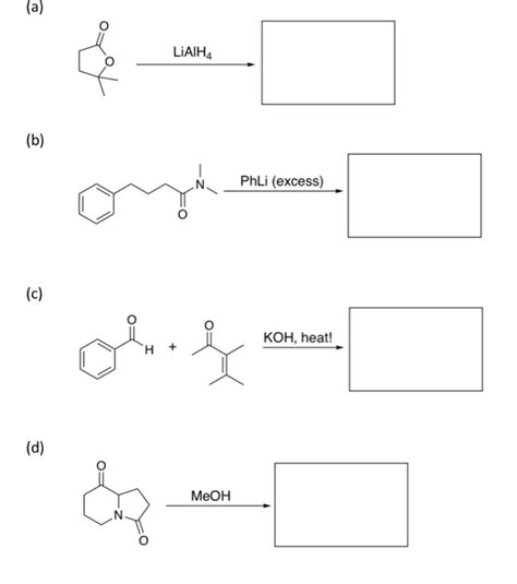 Solved Fill In The Missing Major Productsreagents If No