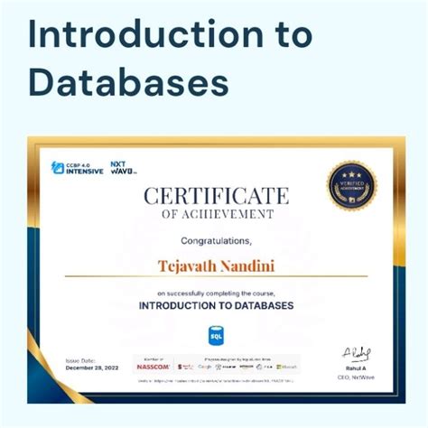 Nandini Tejavath On Linkedin Database Sql Ccbpian Ccbp Nxtwave