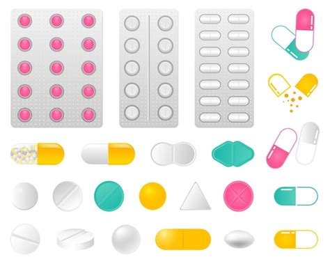 Premium Vector Medicals Pill Collection On A White Background Vector Illustration