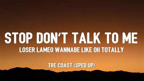 Stop Dont Talk To Me Loser Lameo Wannabe Like Oh Totally Tiktok Song