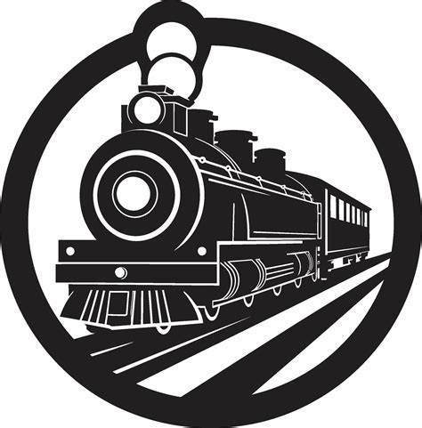 Retro Train Network Black Icon Antique Railway System Vector Black