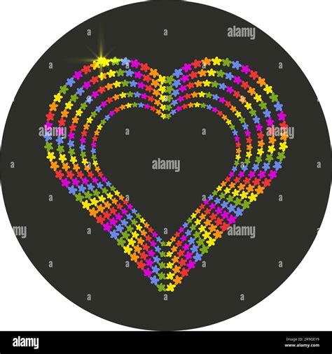 Rainbow Floral Heart Icon Lgbt Symbol Decorative Vector Illustration