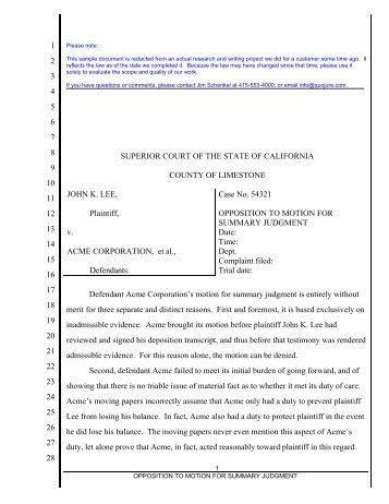 Motion For Summary Judgment Filodisplay