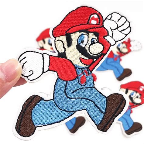 4pcs Super Mario Bros Cartoon Anime Game Embroidered Patch Iron On Sew