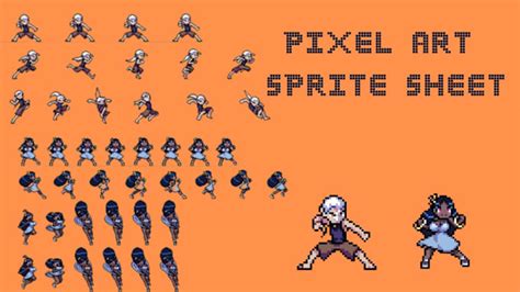 Draw A Pixel Art Sprite Sheet 2d Sprite Sheet Pixel Art Character Pixel Anim