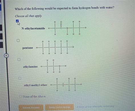 Solved Which Of The Following Would Be Expected To Form