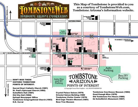 Tombstone Arizona Town Map Historic Tombstone Attractions Planning A