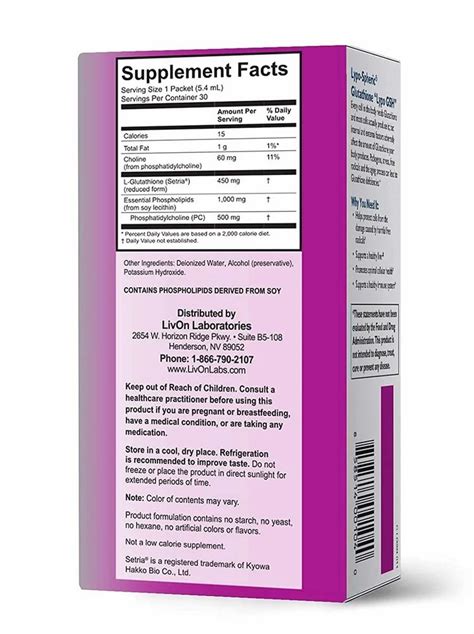 Livon Lypo Spheric Glutathione 1000mg Liposomal Maximized Absorption