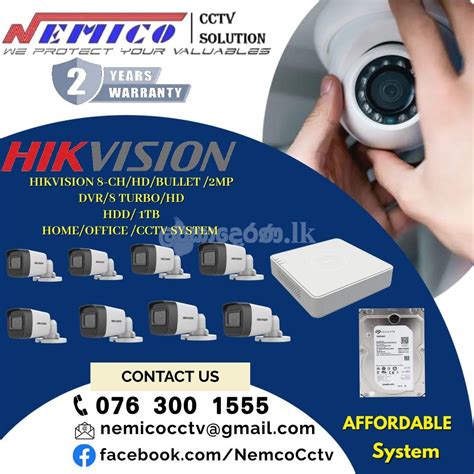 Lanka Derana Hikvision CCTV CH 8 HD Bullet 2MP DVR 8 Turbo HDD