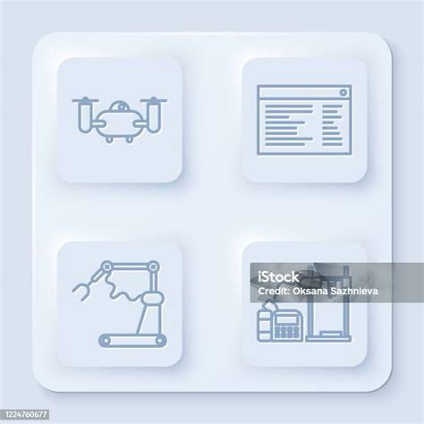 액션 카메라 소프트웨어 웹 개발자 프로그래밍 코드 산업 기계 로봇 로봇 팔 손 공장 및 3d 프린터로 비행 라인 무인 항공기를