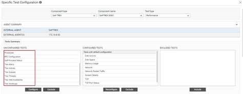 Configuring Tests For SAP TREX Server