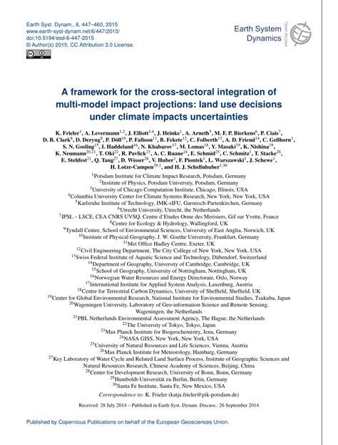 Pdf A Framework For The Cross Sectoral Integration Of Multi Model