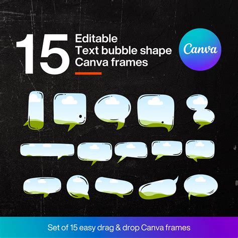 Editable Canva Frame Template Bundle Drag And Drop Your Own Design Canva Frames Text Bubble