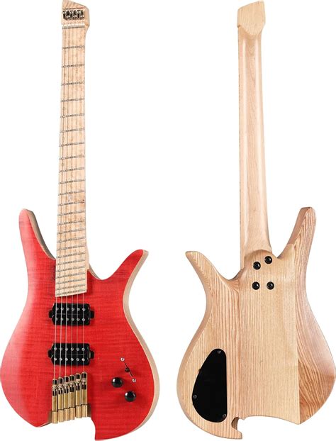 Batking Headless Electric Guitar 6 String Fanned Fret Travel Guitar