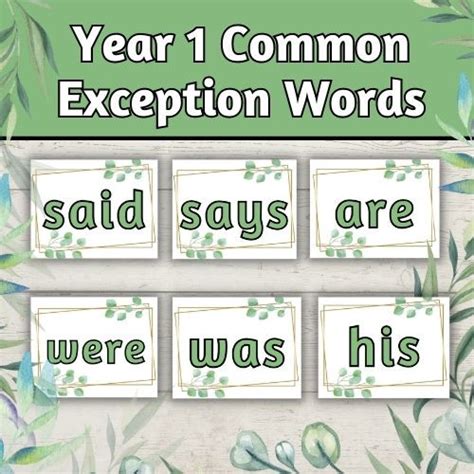 Year Common Exception Words Display PrimaryResourceRack