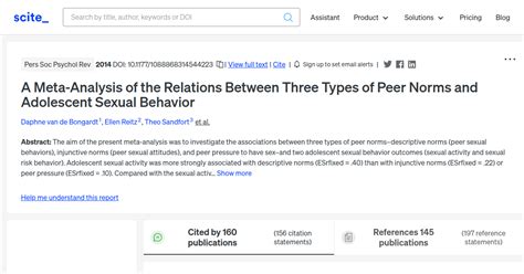 A Meta Analysis Of The Relations Between Three Types Of Peer Norms And
