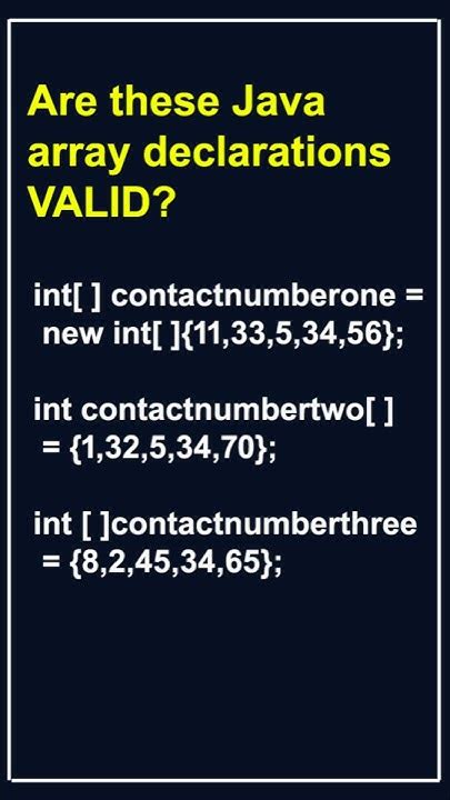 Array Declarations In Java Youtube
